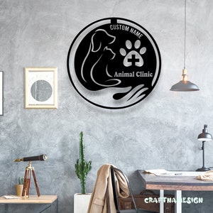 Custom Animal Clinic Metal Wall Art LED Light |personalized Vet Care ...