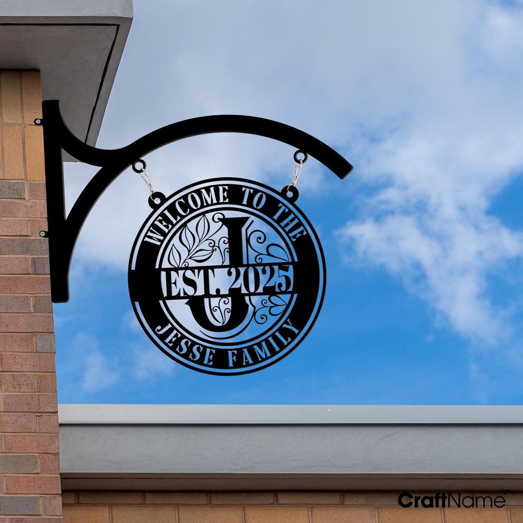 Personalized Welcome to the Family Hanging Sign Metal Steel, Large ...