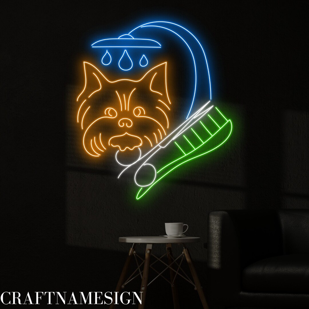 Dog Grooming Neon Sign, Dog Groomer Led Sign, Custom Neon Sign, Dog ...