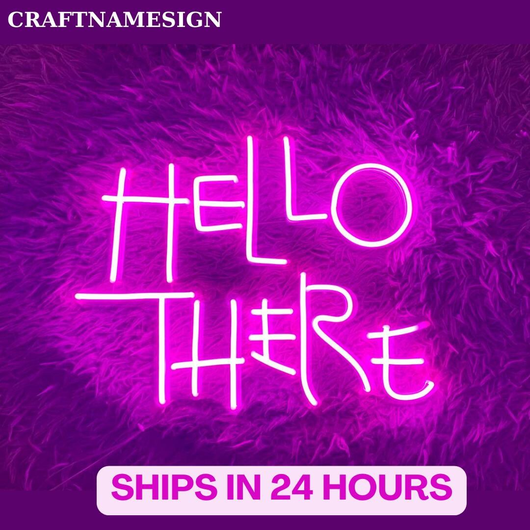 Hello There Neon Sign, Hell Here Led Sign, Custom Neon Sign, Spooky ...