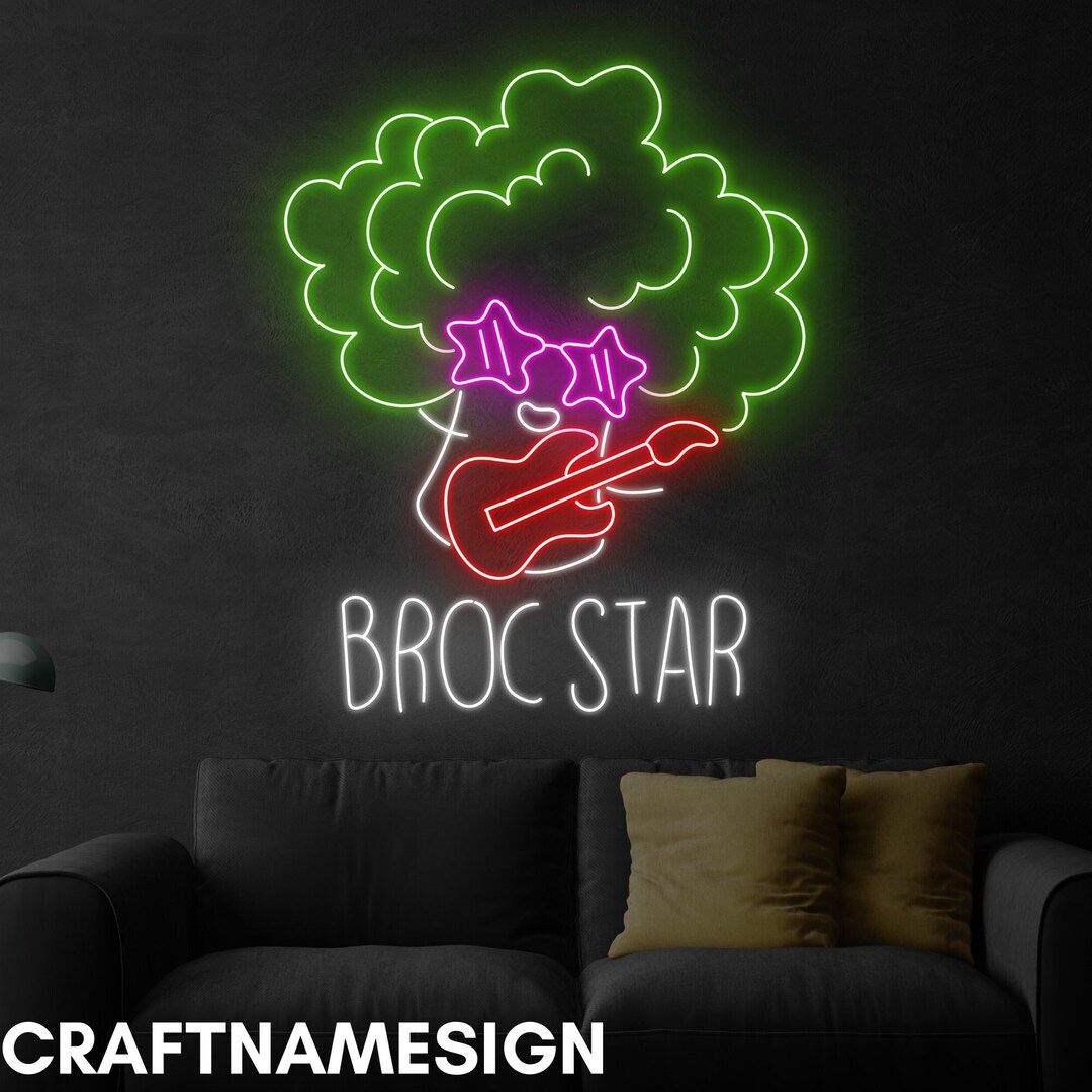 Broc Star Neon Sign, Broccoli Star Led Sign, Custom Neon Sign ...