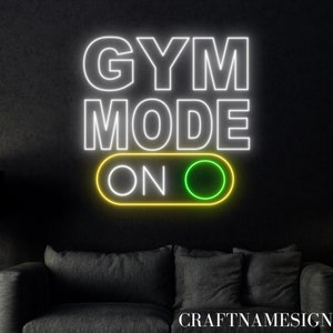 Gym Mode Neon Sign, Gym Mode Led Sign, Custom Neon Sign, Gymmer Room ...