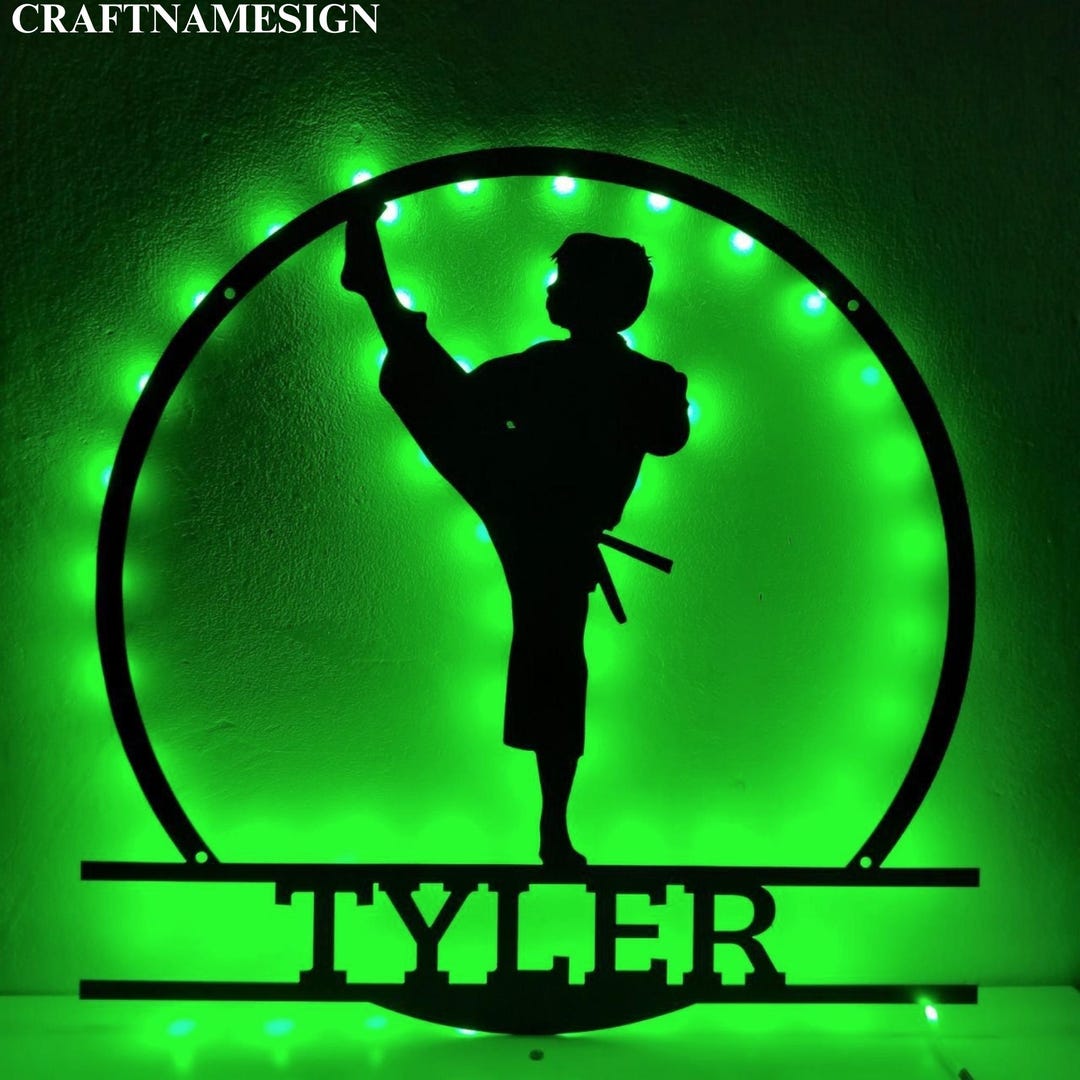 Custom Kid Karate Metal Sign, Boy Karate Led Sign, Personalized Karate ...