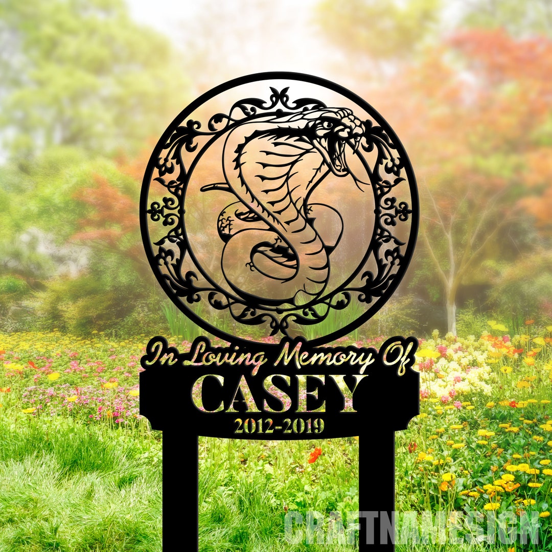 Personalized Snake Metal Memorial Garden Stake, Custom Cobra Snake ...