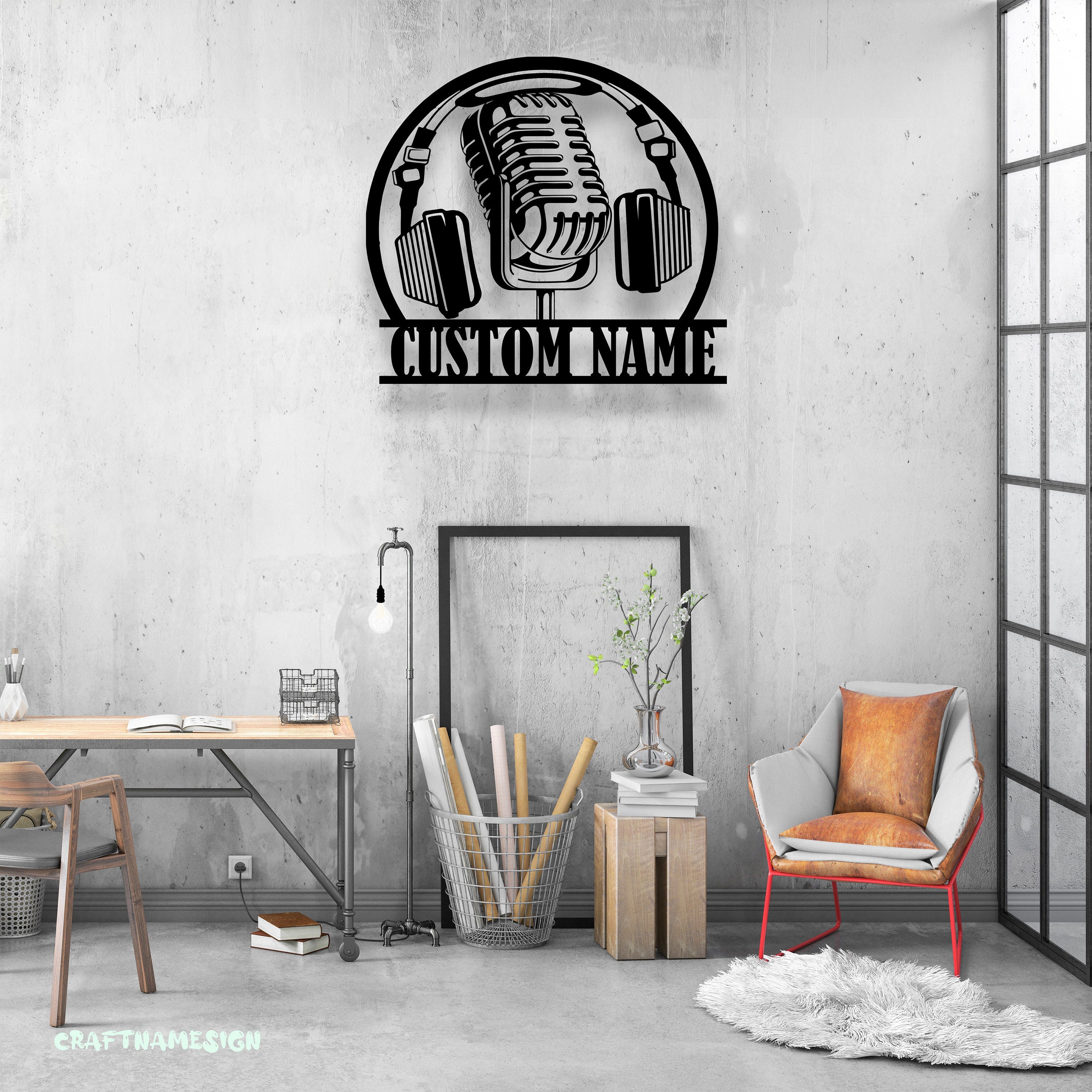 Personalized Music Audio Studio Metal Wall Art LED Light | Custom ...