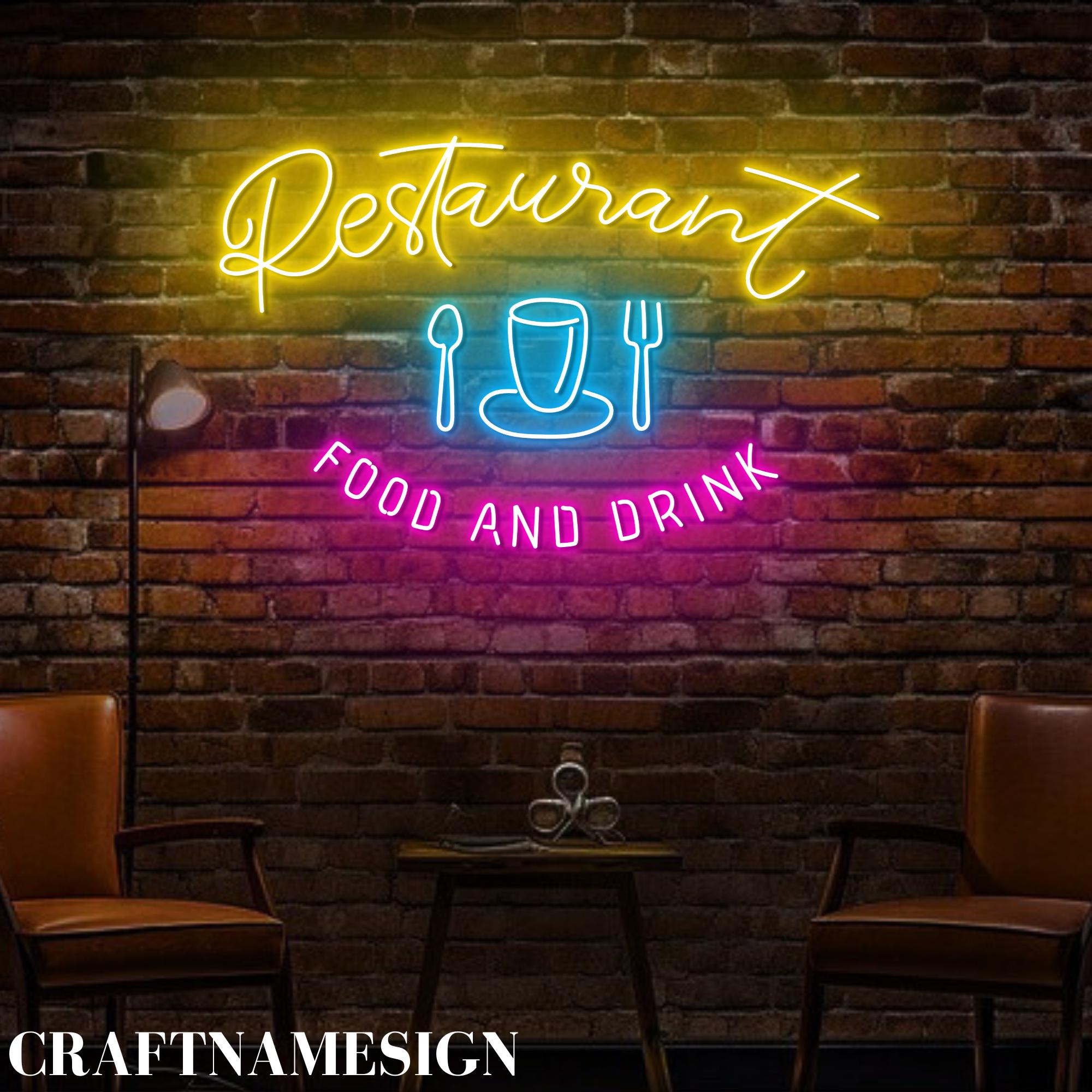 Restaurant Food and Drink Led Sign, Restaurant Neon Sign, Food Shop ...