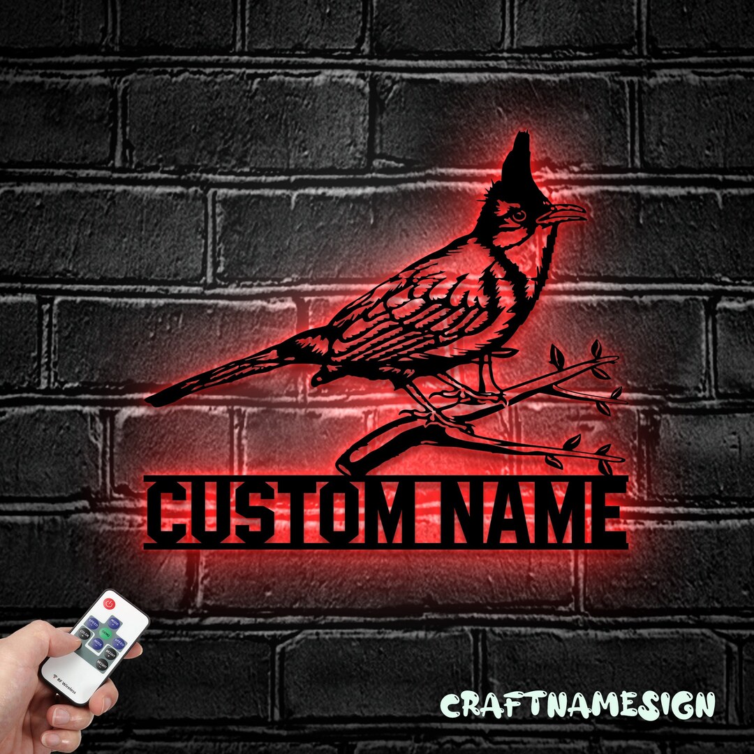 Custom Bulbul Bird Metal Wall Art LED Light Personalized Bulbul Lover ...