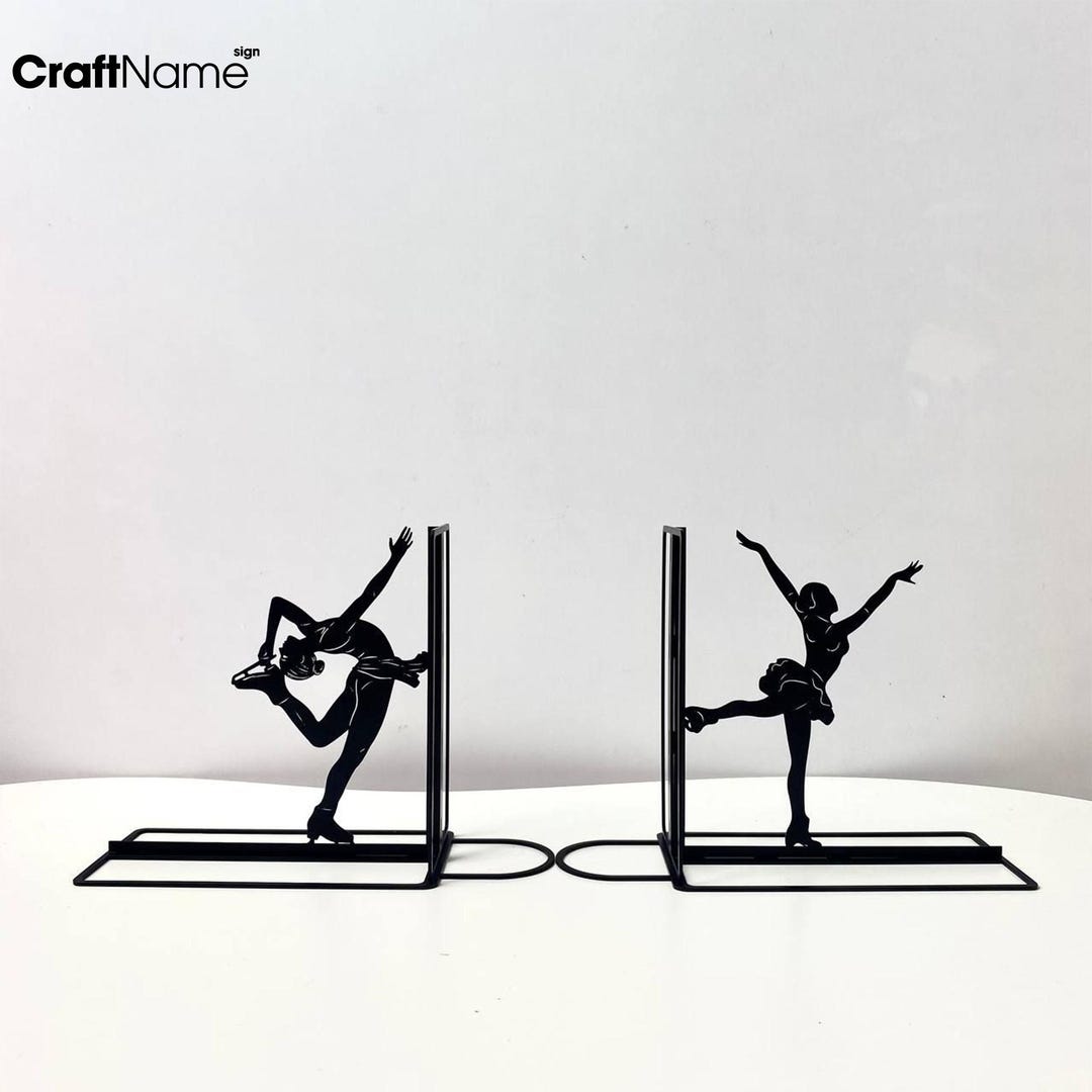 Personalized Figure Skating Metal Bookend, Custom Figure Skater Name ...