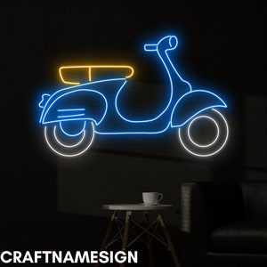 Classic Motorbike Neon Sign, Motorbike Led Sign, Custom Neon Sign ...