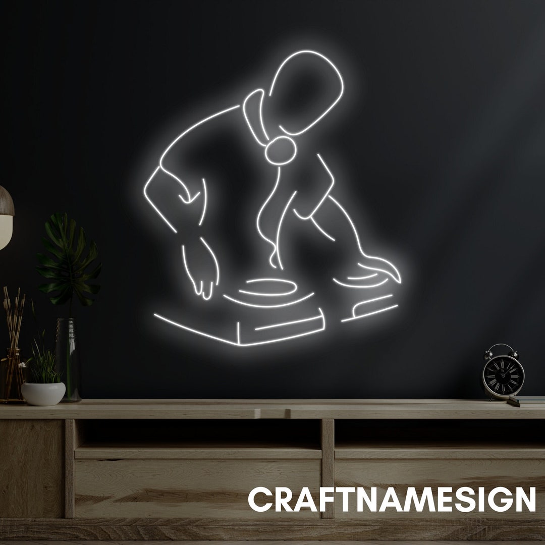 Disc Jockey Neon Sign, DJ Led Sign, Custom Neon Sign, Bar Pub Wall ...