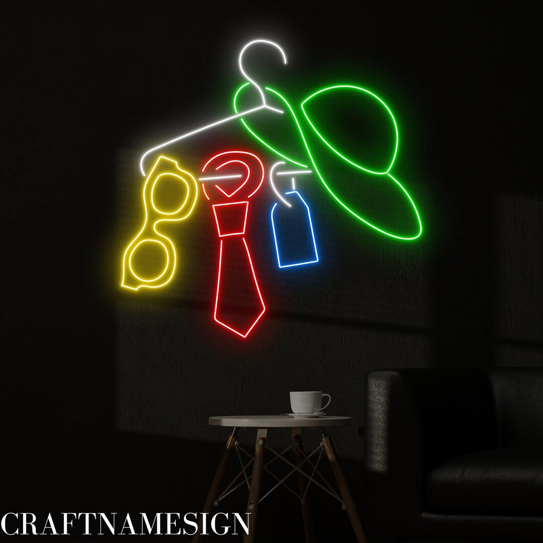 Clothes Hanger Neon Sign, Wardrobe Hanger Led Sign, Custom Neon Sign ...