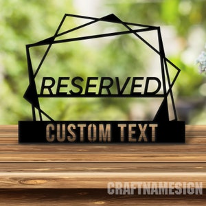 Custom Wooden Reserved Desk Name Plate, Reserved Metal Nameplate for ...