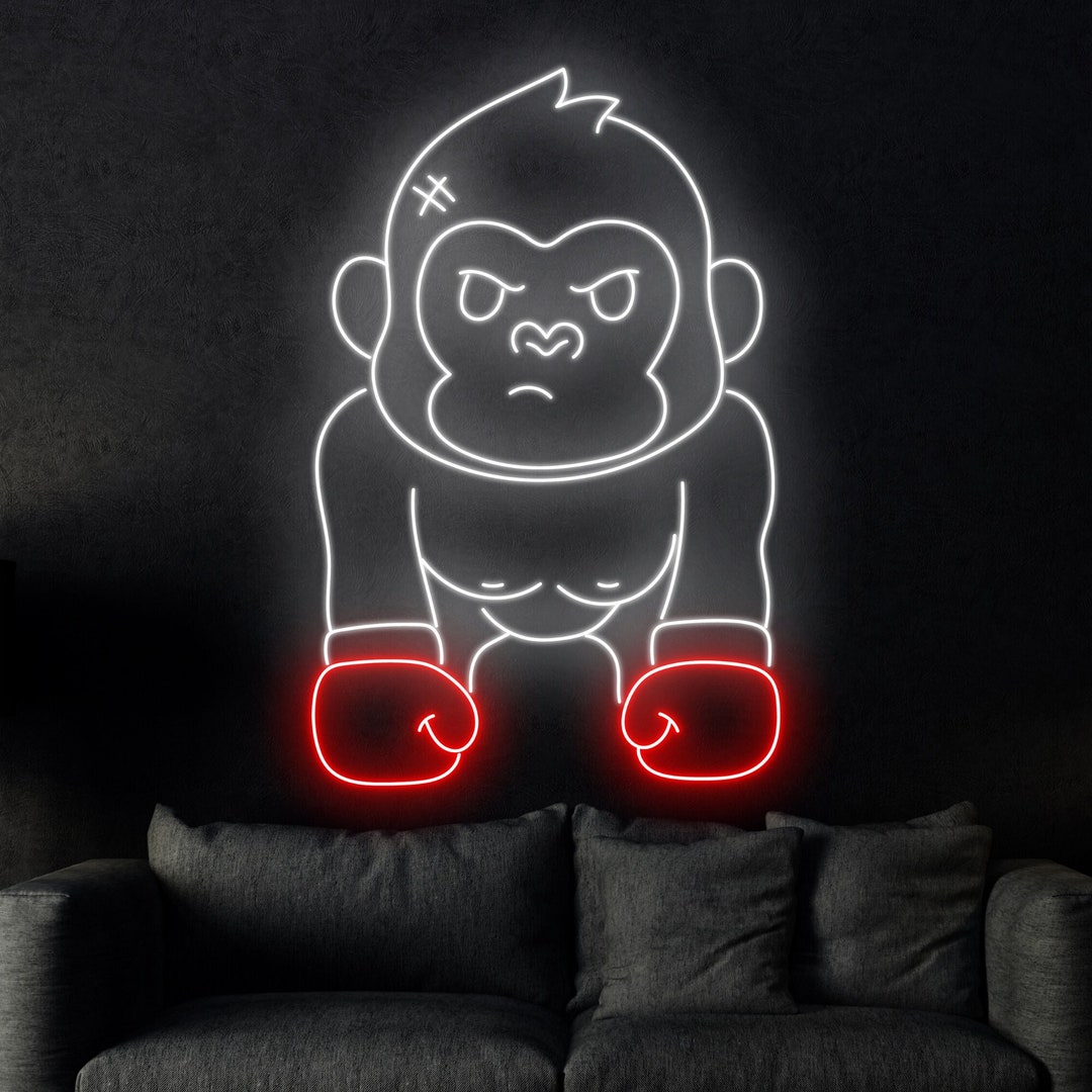 Gorilla Boxing Neon Sign, Boxing Led Sign, Custom Neon Sign, Boxing ...