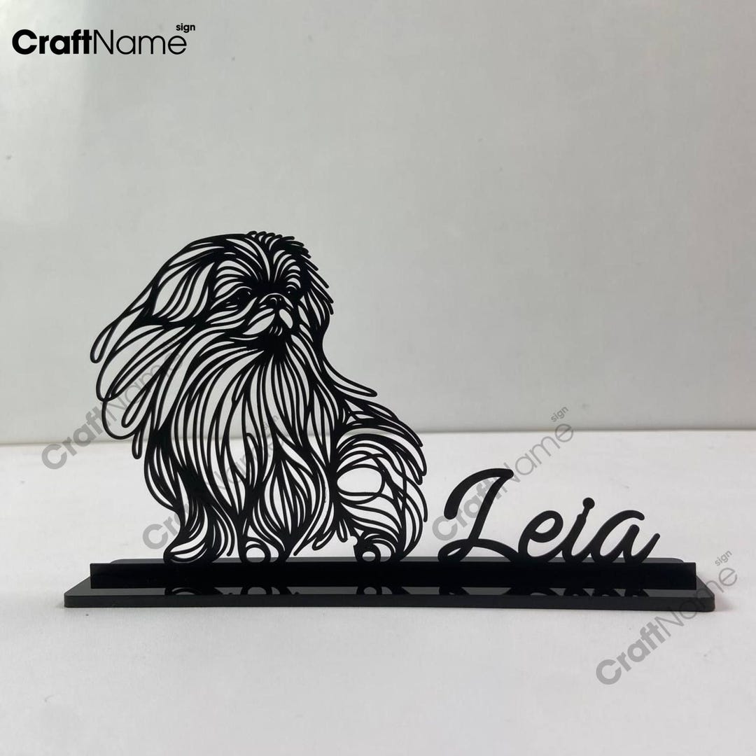 Custom Pekingese Dog Metal Desk Decoration, Metal Sculpture Kawaii ...