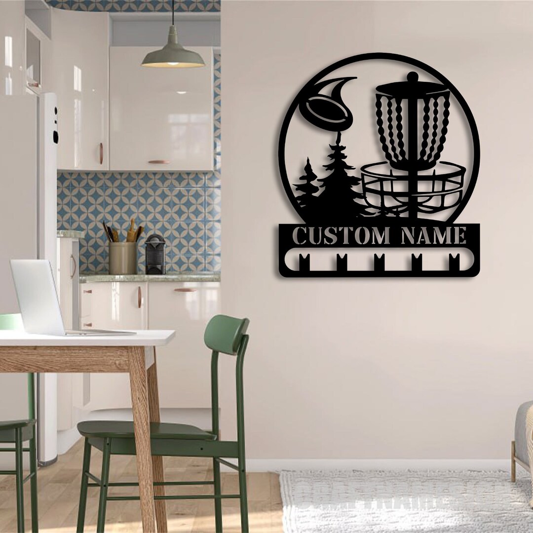 Custom Metal Disc Golf Medal Hanger Wall Art Light, Disc Golf Player ...
