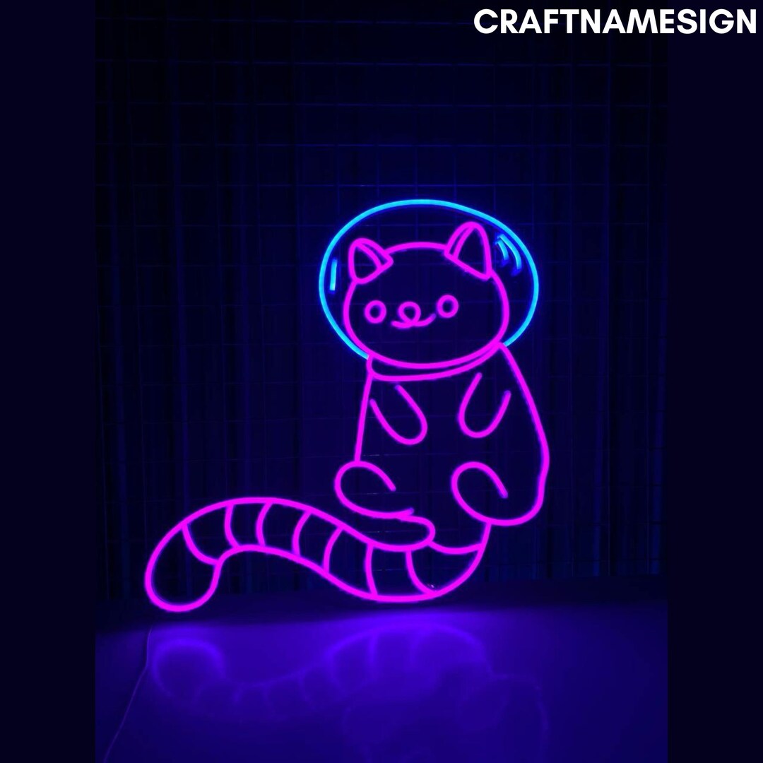 Astronaut Cat Led Sign, Astronaut Cat Neon Sign, Custom Neon Sign, Cute ...