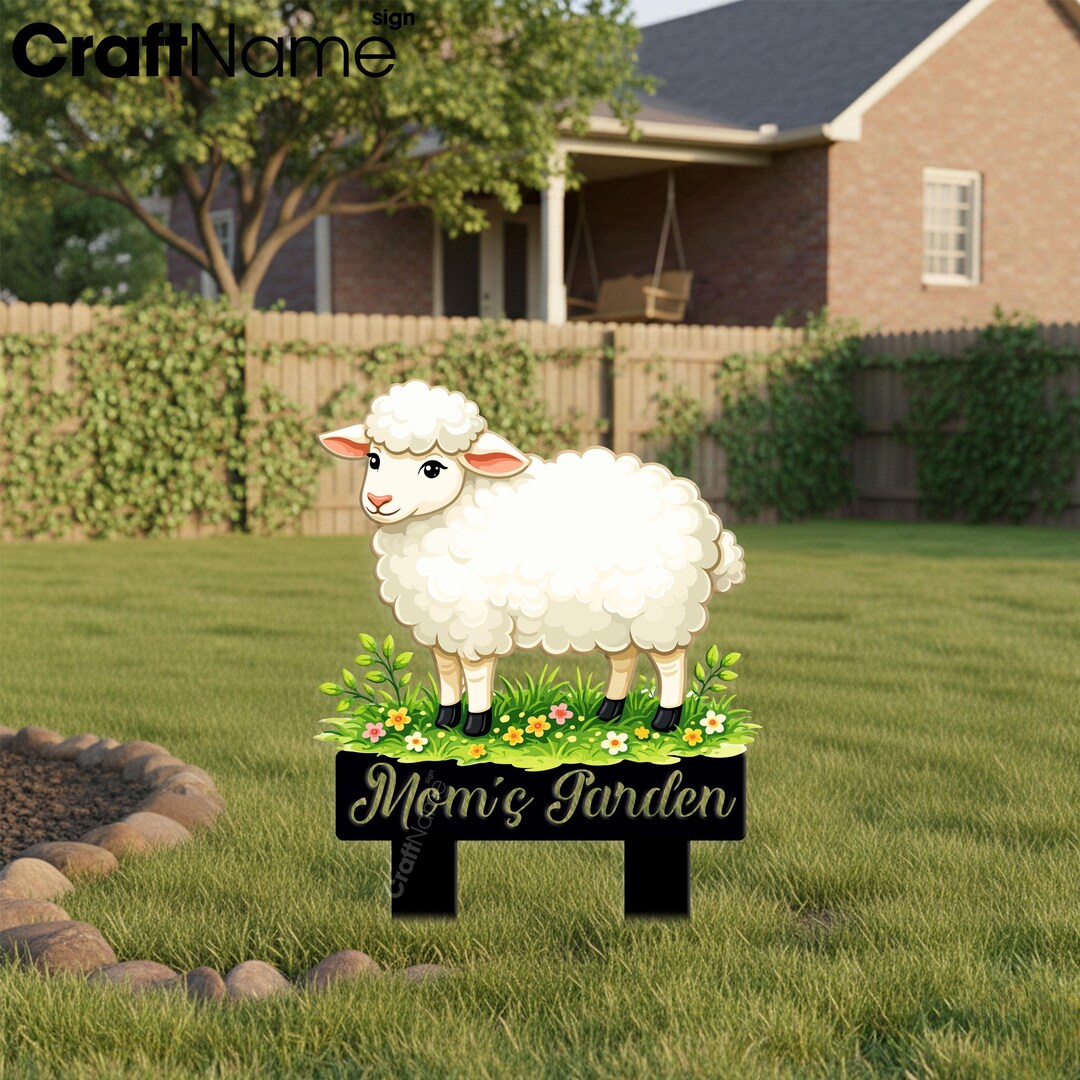 Sheep Garden Stake, Farm Sheep Metal Outdoor Lawn Sign for Yard or ...