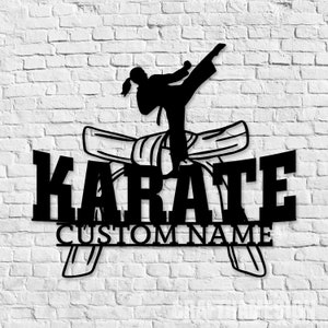 Custom Girl Karate Martial Arts Metal Wall Art With LED Light ...