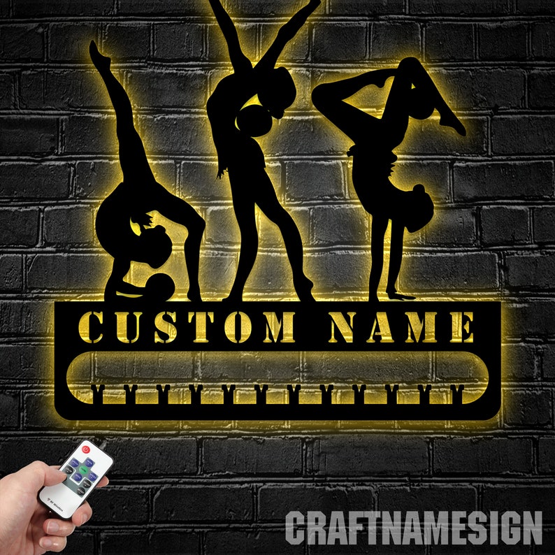 Custom Girl Rhythmic Gymnastics Ball Medal Hanger Wall Light, Metal ...