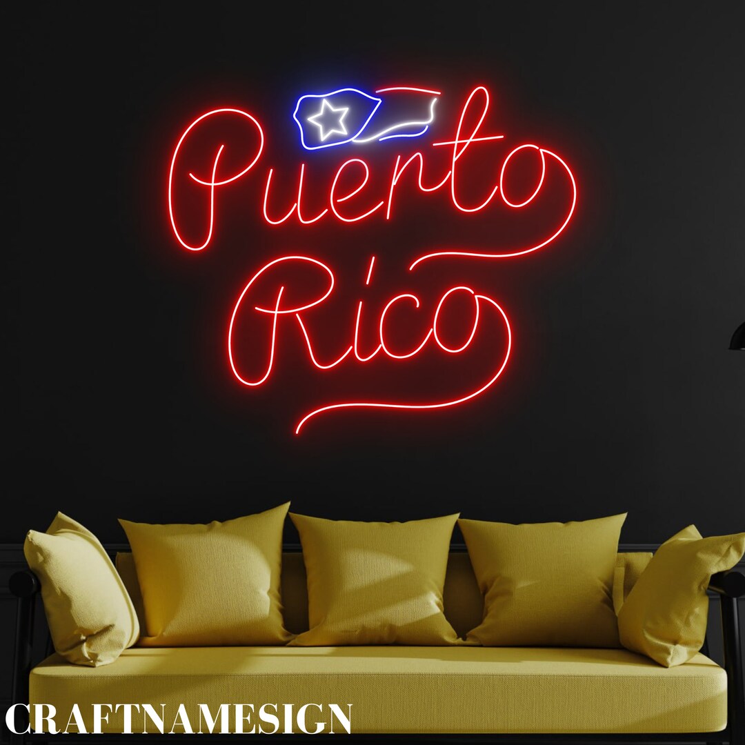 Puerto Rico Neon Sign, US Puerto Rico Led Sign, Custom Neon Sign ...