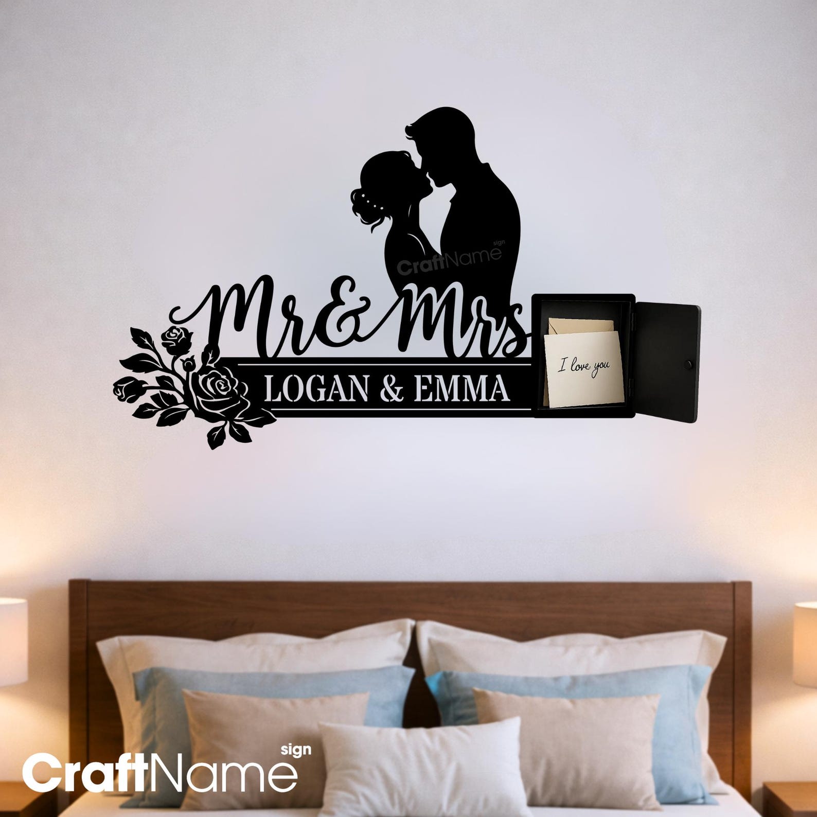 Custom Mr and Mrs Metal Wall Art, Couple Metal Sign With Hidden Message ...
