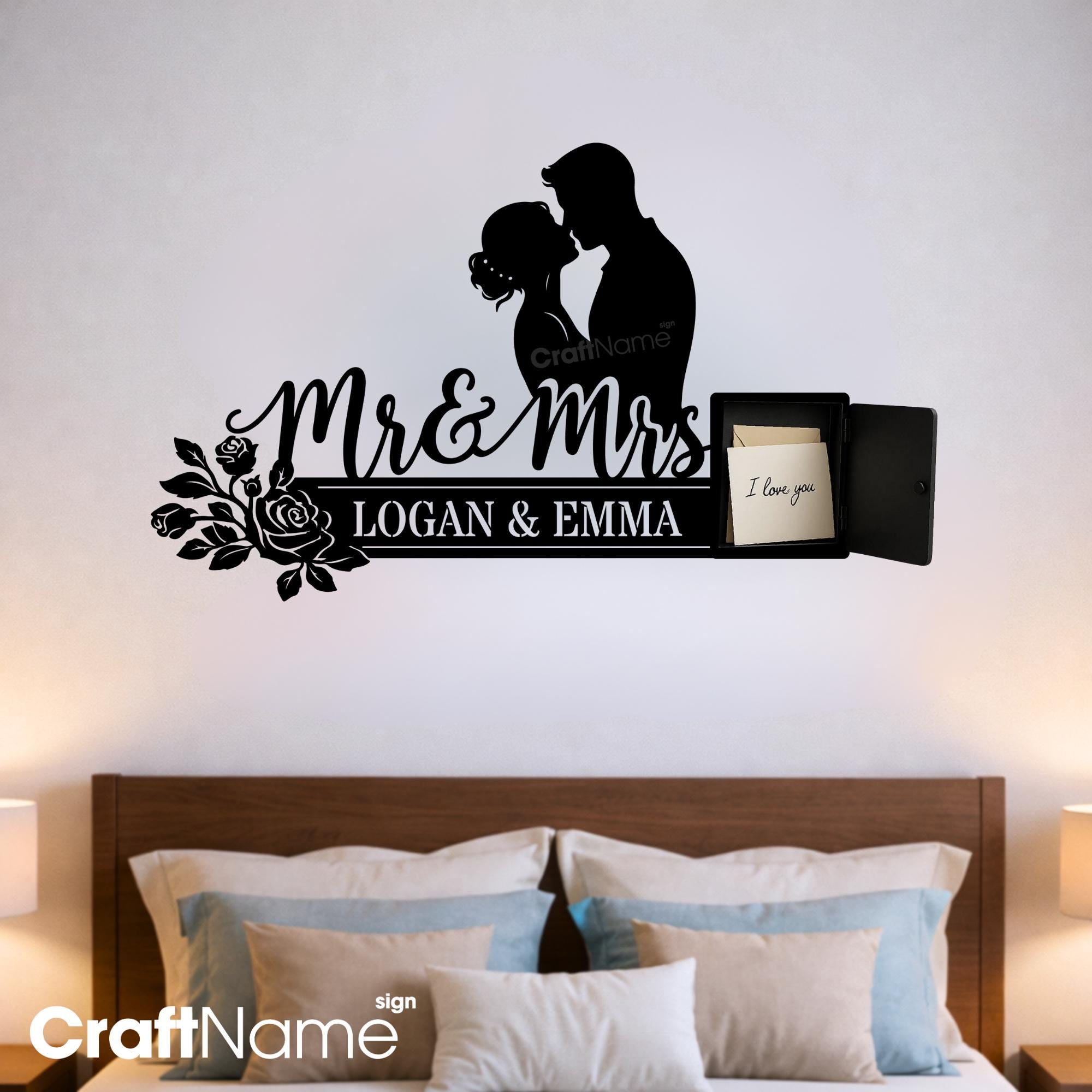 Custom Mr and Mrs Metal Wall Art, Couple Metal Sign With Hidden Message ...