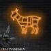 The Butcher Goat Neon Acrylic Print Sign, Goat Cuts Neon LED Sign ...
