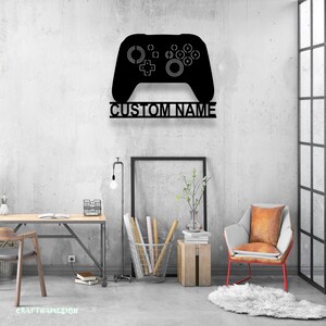 Custom Video Game Room Metal Wall Art LED Light - Personalized Gamer ...