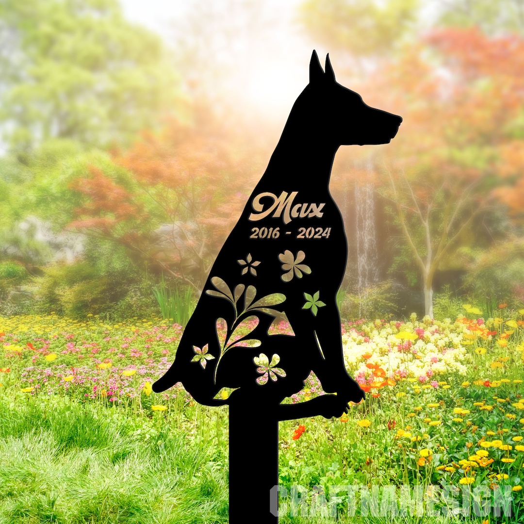 Custom Doberman Pinscher Dog Memorial Stake, Personalized Doberman Dog ...
