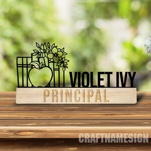 Custom Wooden Principal Desk Name Plate, Head of School Metal Nameplate ...