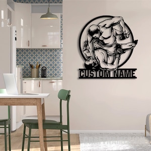 Custom MMA Fighter Metal Sign, MMA Fighter Metal LED Decor ...