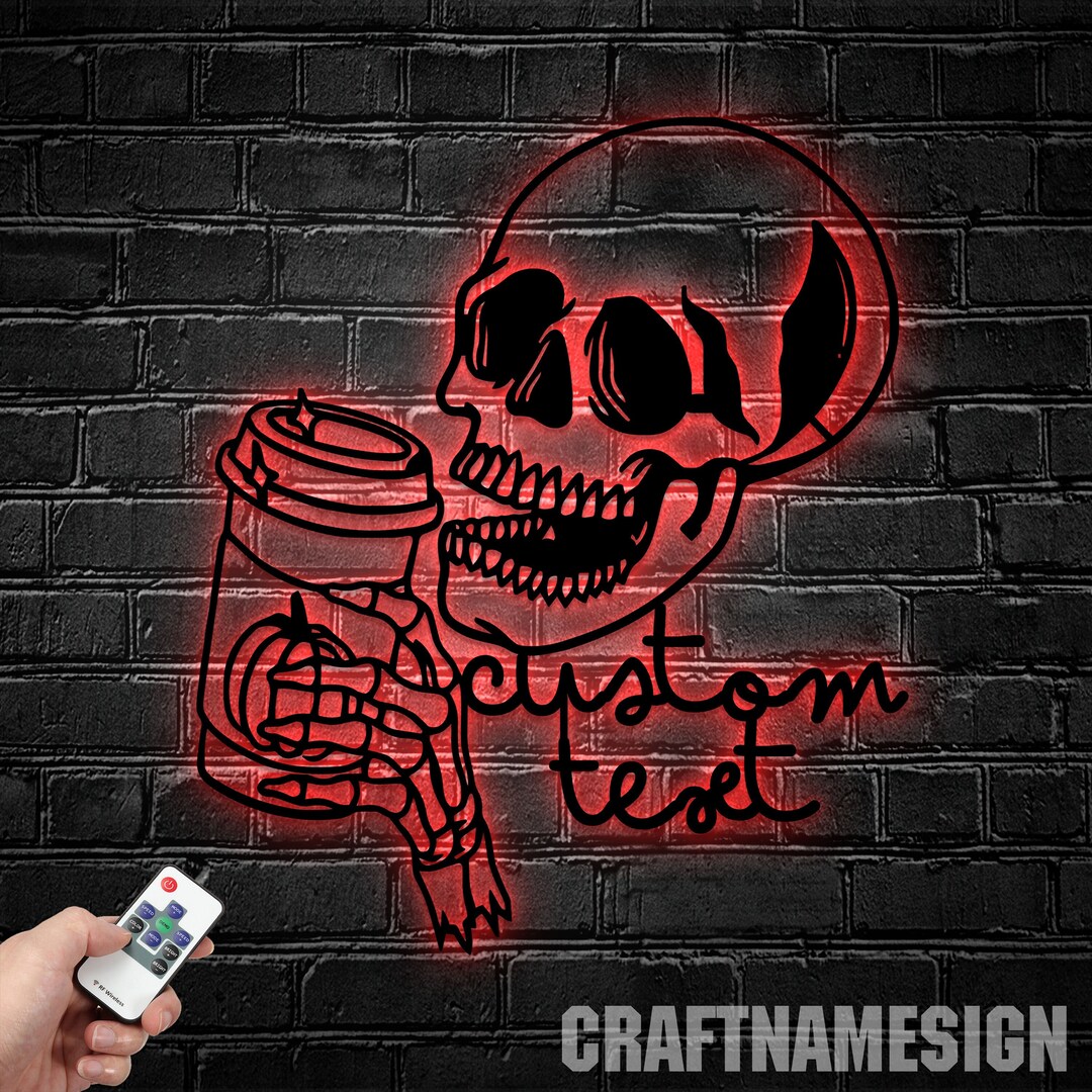 Custom Sugar Skull Metal Sign, Personalized Skull Wall Art for Room ...