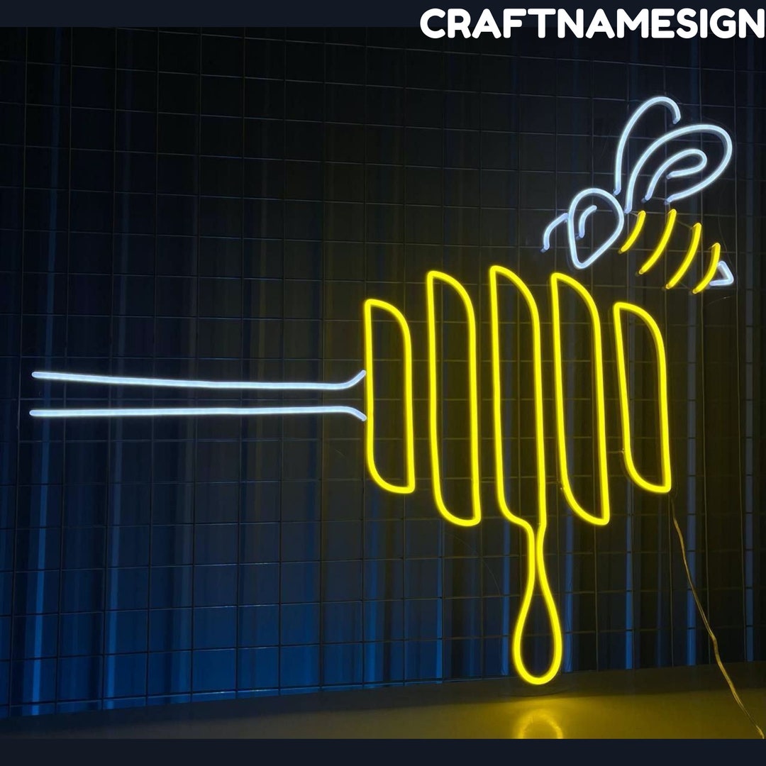 Dripping Honey Bee Led Sign, Honey Neon Sign, Custom Neon Sign, Honey ...