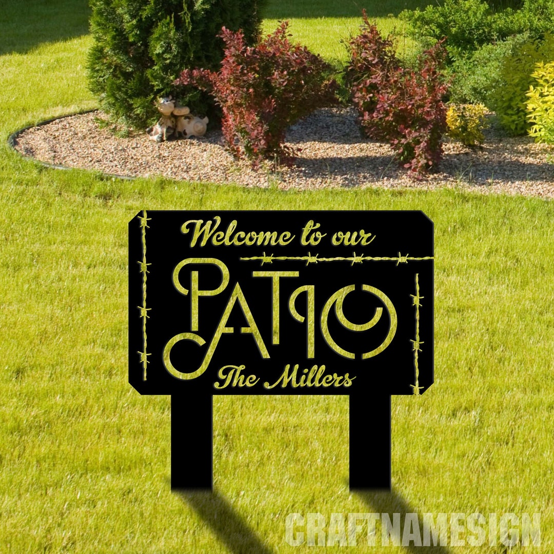 Personalized Backyard Metal Stake, Backyard Garden Stake Metal Yard Art ...