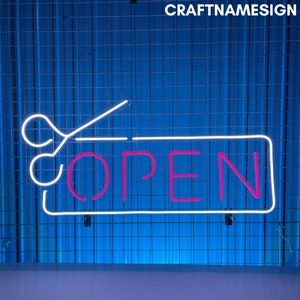 Open Hair Salon Neon Sign, Grand Opening Hair Salon Barber Shop Led ...