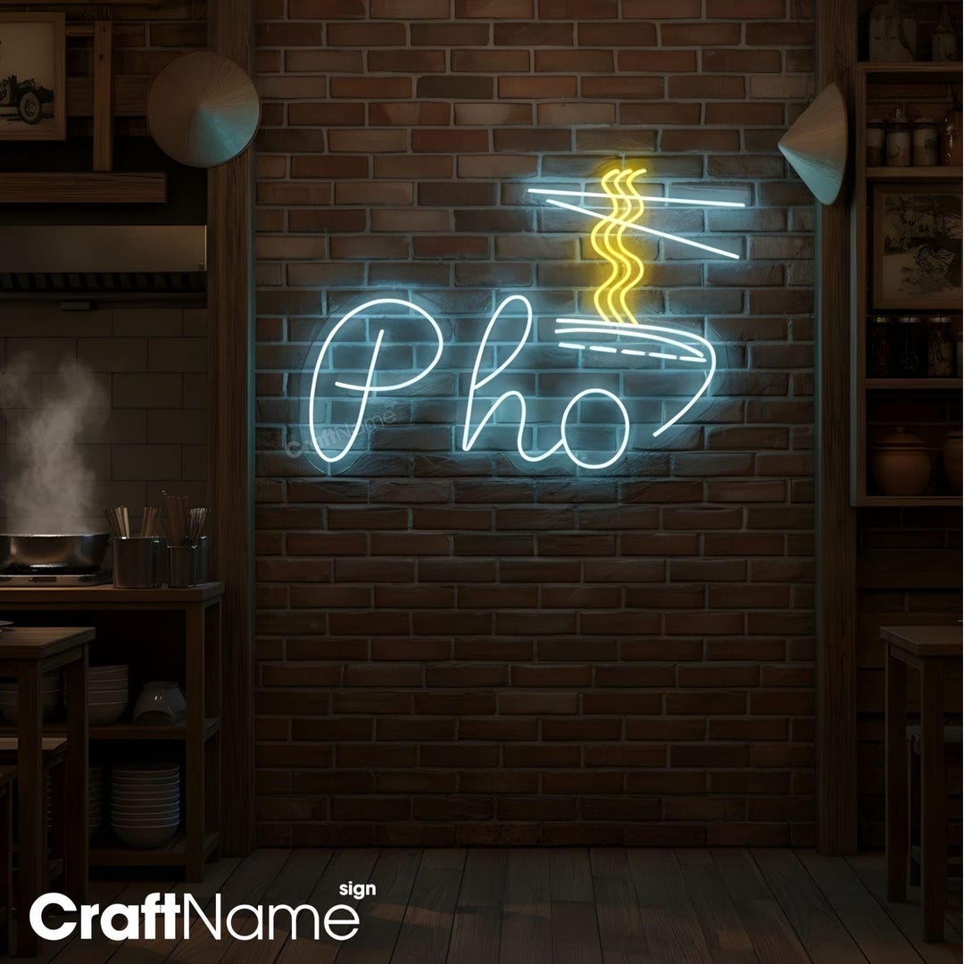 Pho Neon Sign – LED Wall Light for Vietnamese Restaurant, Noodle Shop ...