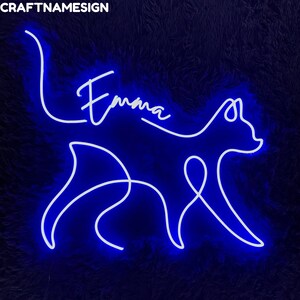 Custom Name Cat Neon Sign, Cat Led Sign, Custom Neon Sign, Gift for Kid ...