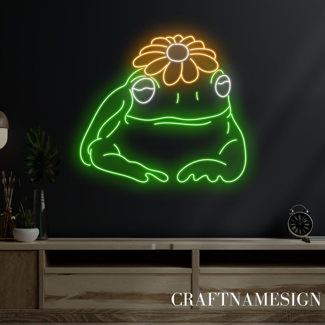 Floral Frog Led Sign, Flora Frog Neon Sign, Custom Neon Sign, Gifts for ...