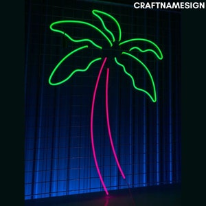 Palm Tree Neon Sign, Palm Tree Led Sign, Custom Neon Sign, Tropical ...