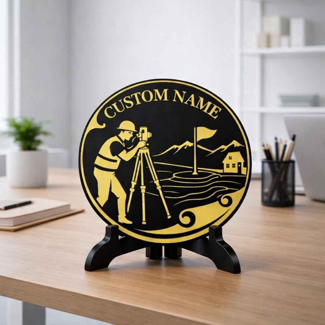 Personalized Surveyor Acrylic Desk Sign With Stand | Custom Land ...