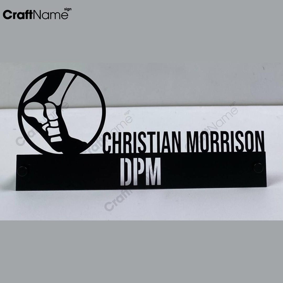 Custom Podiatrist Wooden Desk Name Plate, Podiatry Doctor Metal Nameplate for Desk, Desk ...