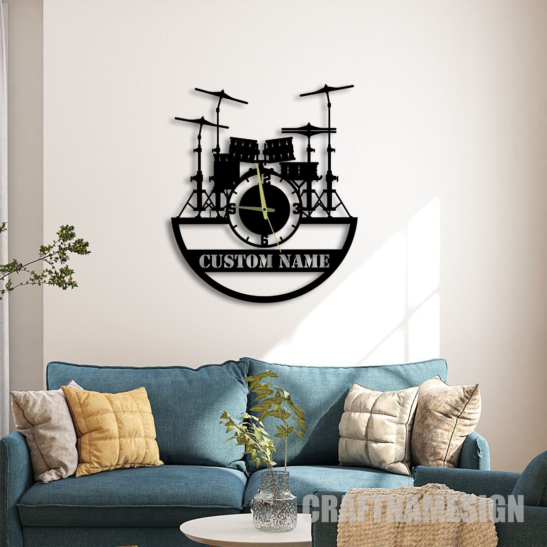 Customized Drummer Wall Clock Music Home Decor, Christmas Gift Idea for ...