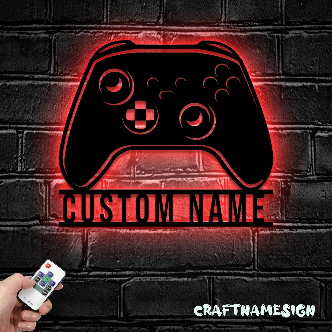 Custom Video Game Room Metal Wall Art LED Light Personalized - Etsy