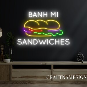 Banh Mi Sandwiches Led Sign, Vietnamese Banh Mi Neon Sign, Custom Neon ...