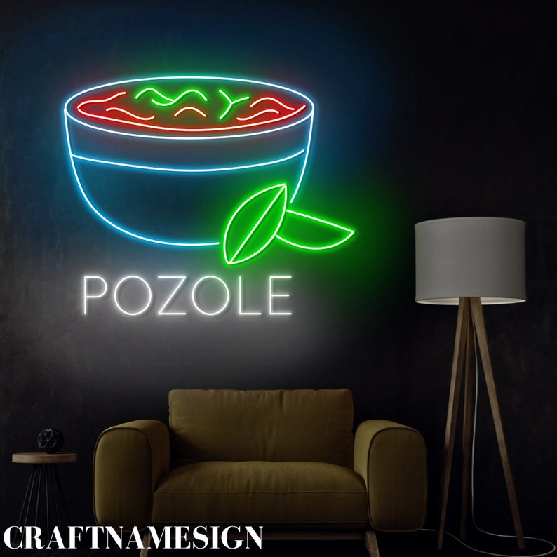 Pozole Bowl Neon Sign, Pozole Led Sign, Custom Neon Sign, Mexican Open ...