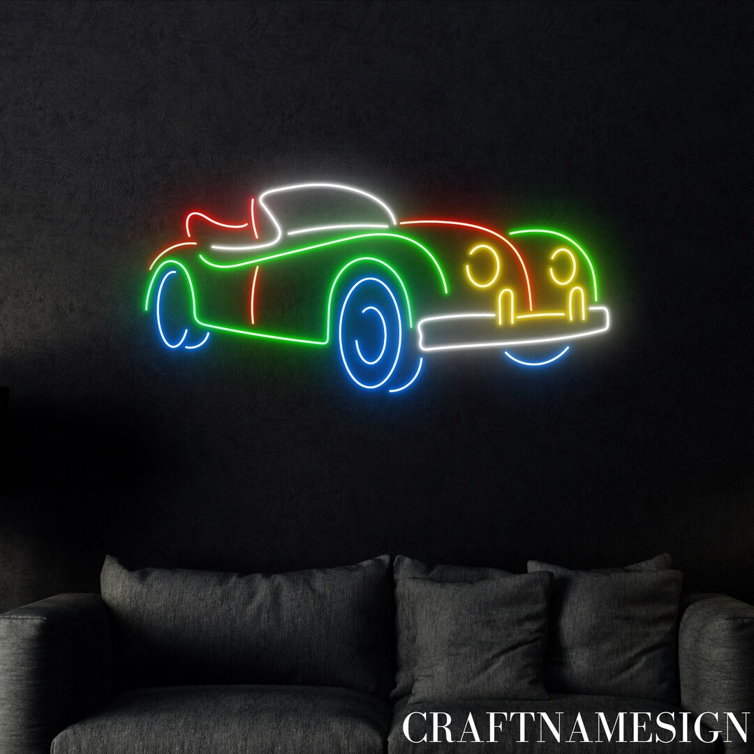 Beetle Car Neon Sign, Beetle Car Led Sign, Custom Neon Sign, Car Store ...