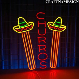 Fiesta Spanish Churros Neon Sign, Spanish Churros Led Sign, Custom Neon ...