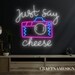 Just Say Cheese Neon Sign, Photo Studio Led Sign, Custom Neon Sign ...