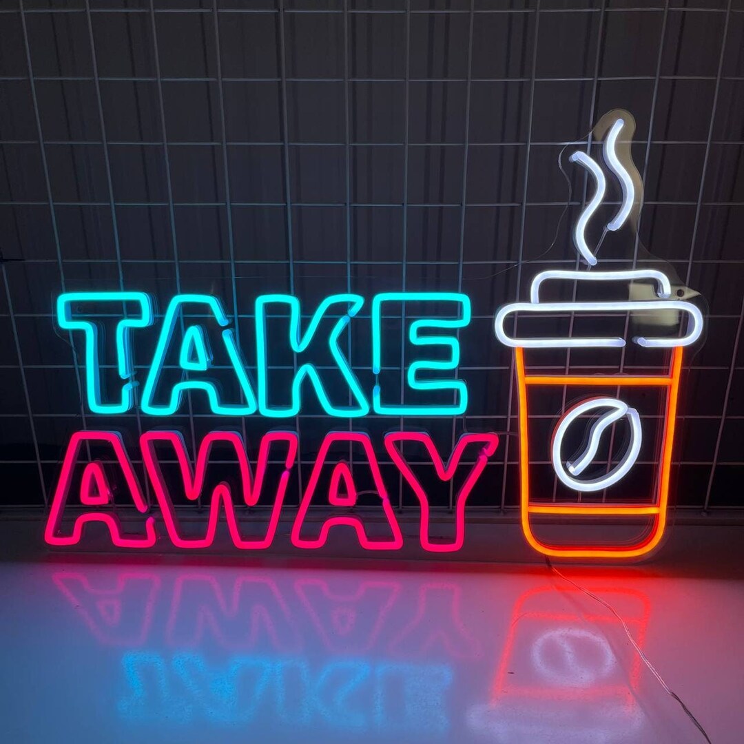 Take Away Coffee Neon Sign, Coffee Open Sign, Shop Sign Cafe Neon Sign ...