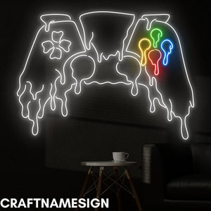 Dripping Game Controller Neon Sign, Game Controller Led Sign, Custom ...
